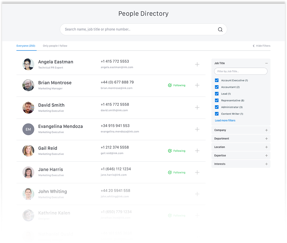 Intranet People Directory | Interact software